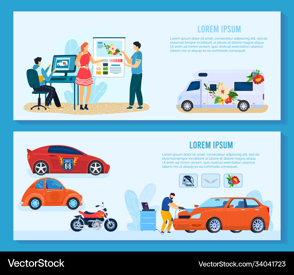 Car custom service art aerography Royalty Free Vector Image