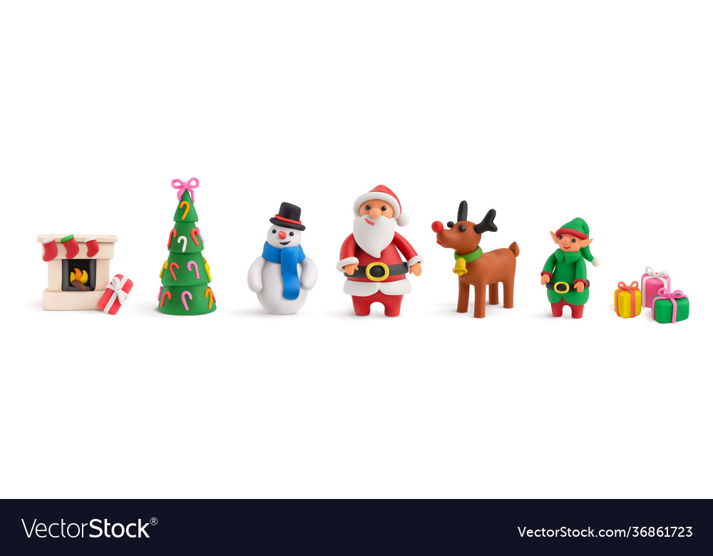 Christmas realistic set Royalty Free Vector Image