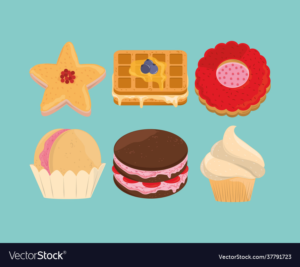 Dessert icon set Royalty Free Vector Image - VectorStock