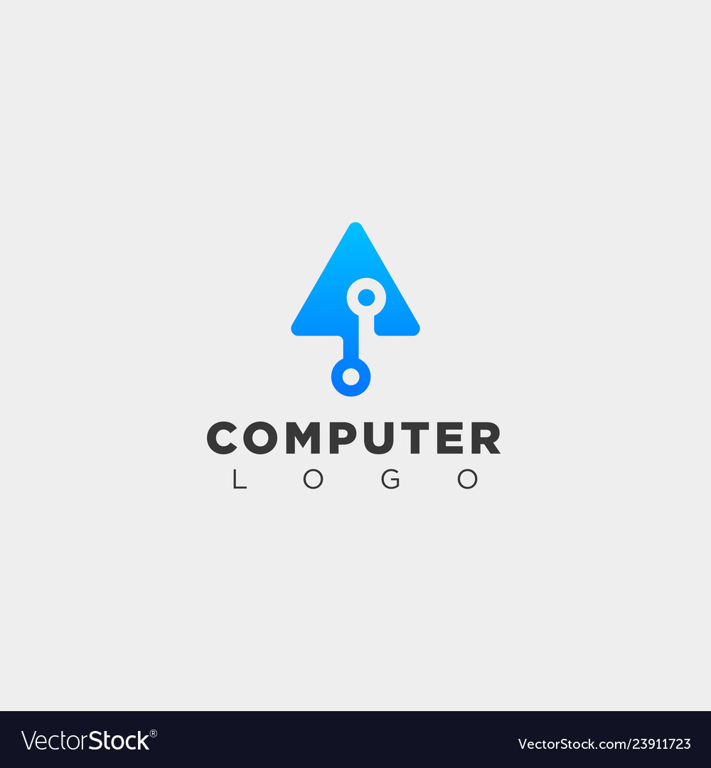 Digital pointer technology creative logo template Vector Image