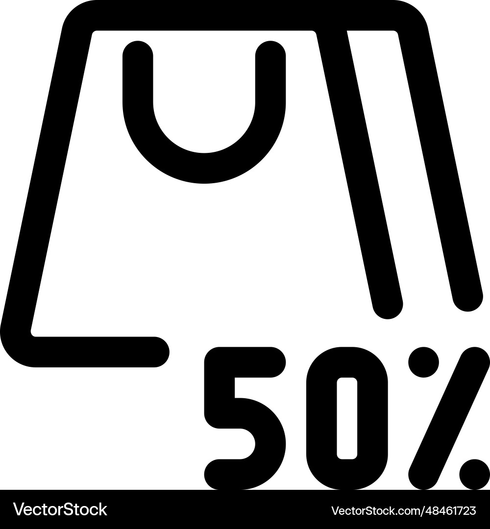 Half price discount on bag amount Royalty Free Vector Image