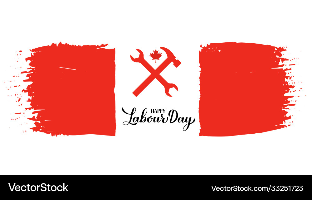 Happy labour day calligraphy hand lettering Vector Image
