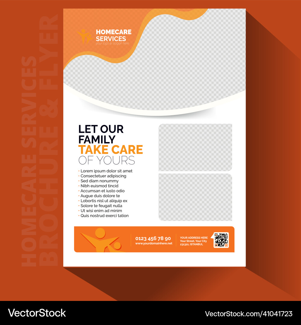 Home care brochure cards set modern layout Vector Image