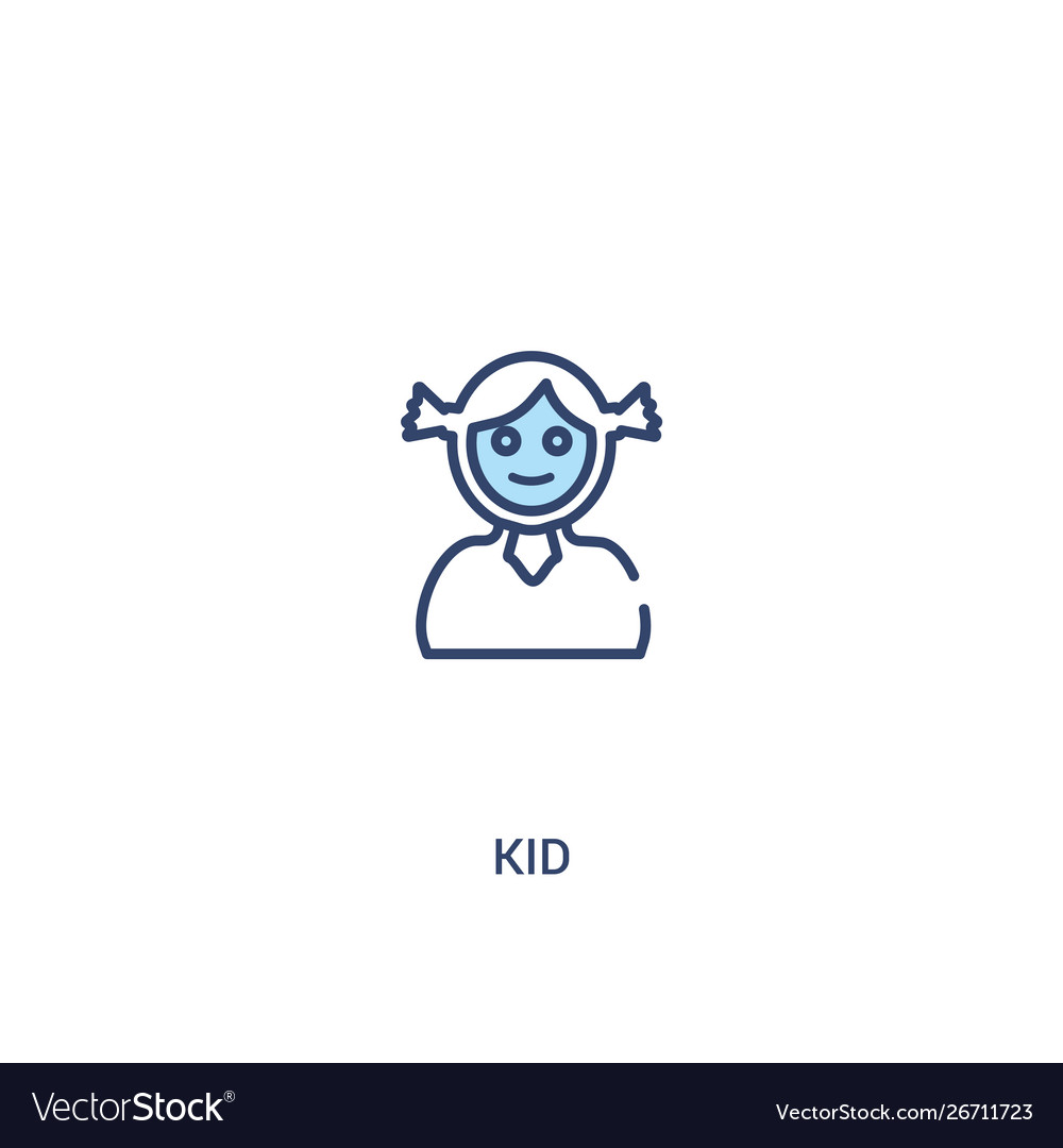 Kid concept 2 colored icon simple line element Vector Image
