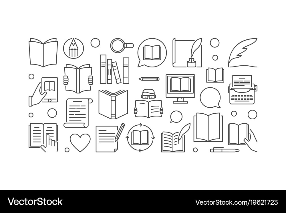Literature or line banner Royalty Free Vector Image