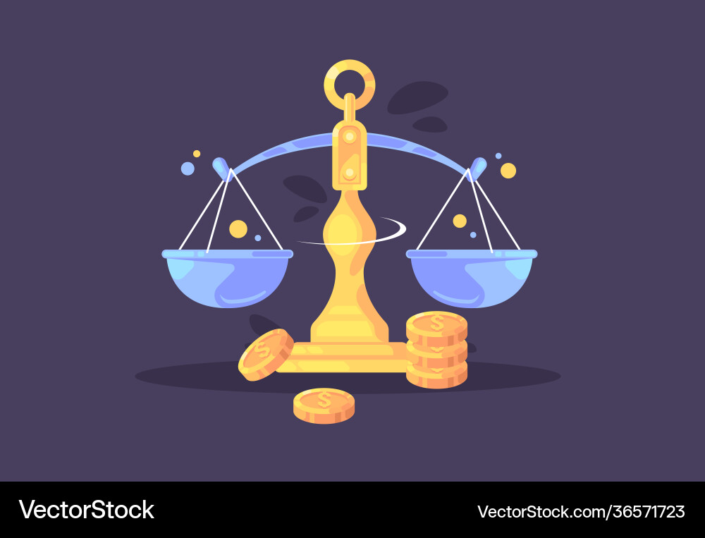 Scales icon creative economy Royalty Free Vector Image