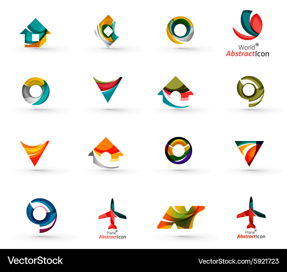 Set of various geometric icons - rectangles Vector Image