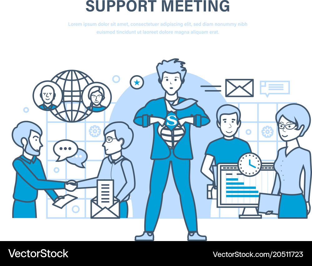Support meeting communications partnership Vector Image