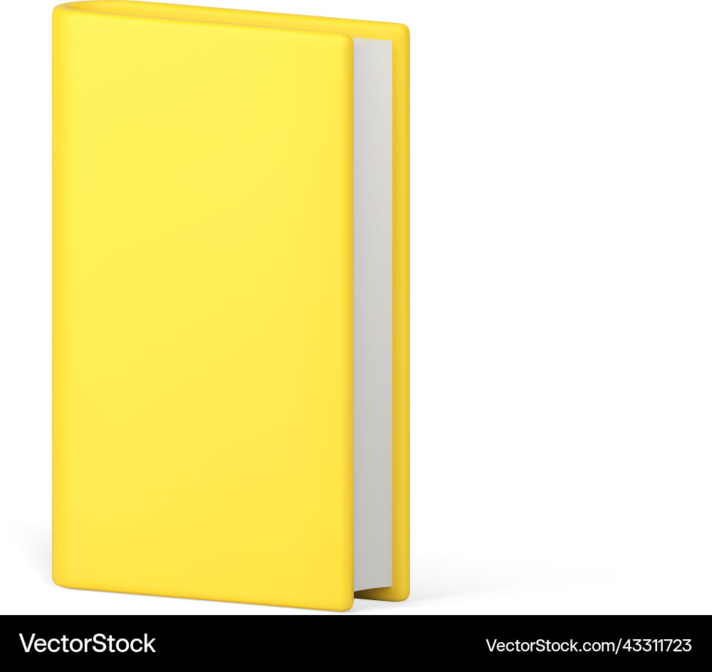 Yellow paper book notebook cover standing reading Vector Image