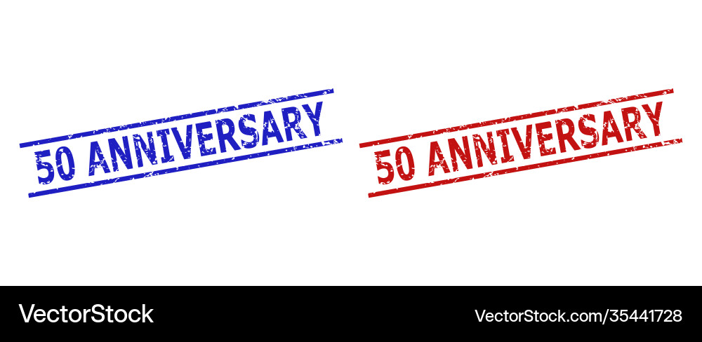 50 anniversary stamps with grunged surface Vector Image