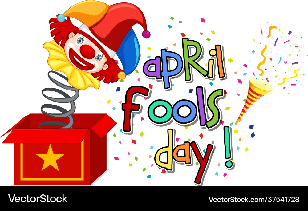 April fools day font logo with jester from Vector Image