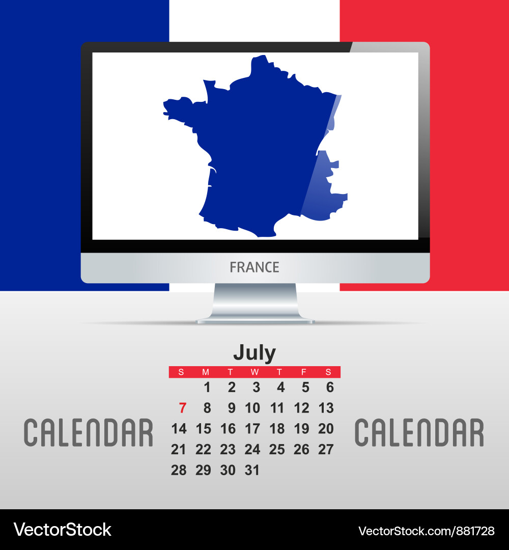 Calendar with map of countries Royalty Free Vector Image