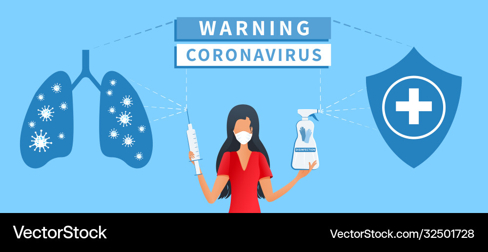 Covid-19 coronavirus banner concept Royalty Free Vector