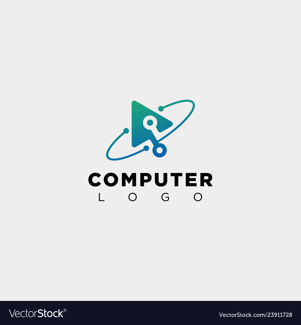 Digital pointer technology creative logo template Vector Image