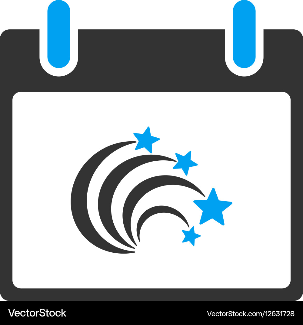 Festive fireworks calendar day toolbar icon Vector Image
