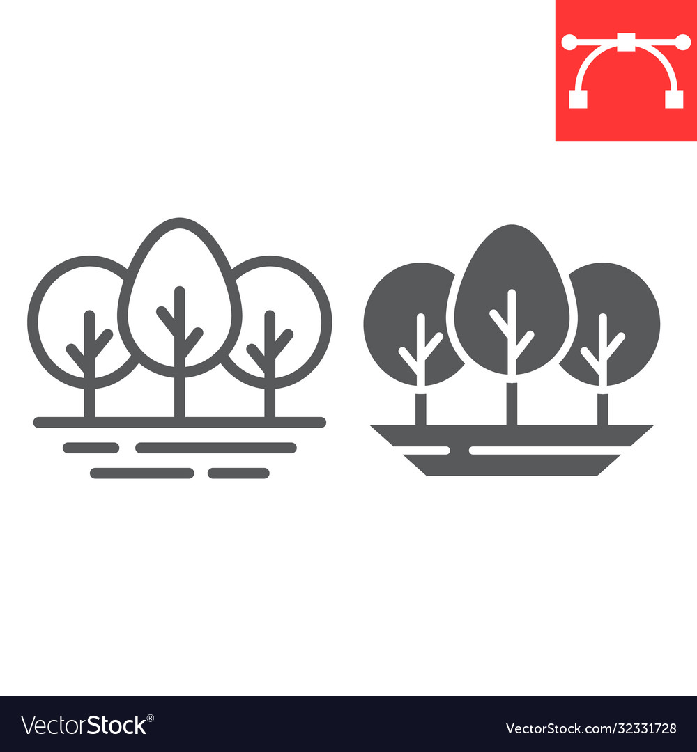 Forest line and glyph icon nature and ecology Vector Image