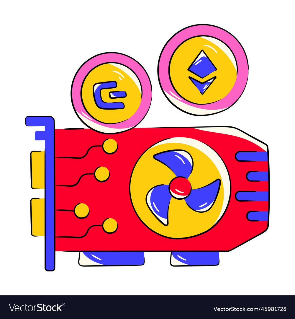 Gpu mining Royalty Free Vector Image - VectorStock