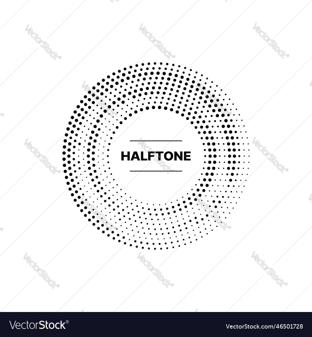Halftone circle pattern frame black dots border Vector Image