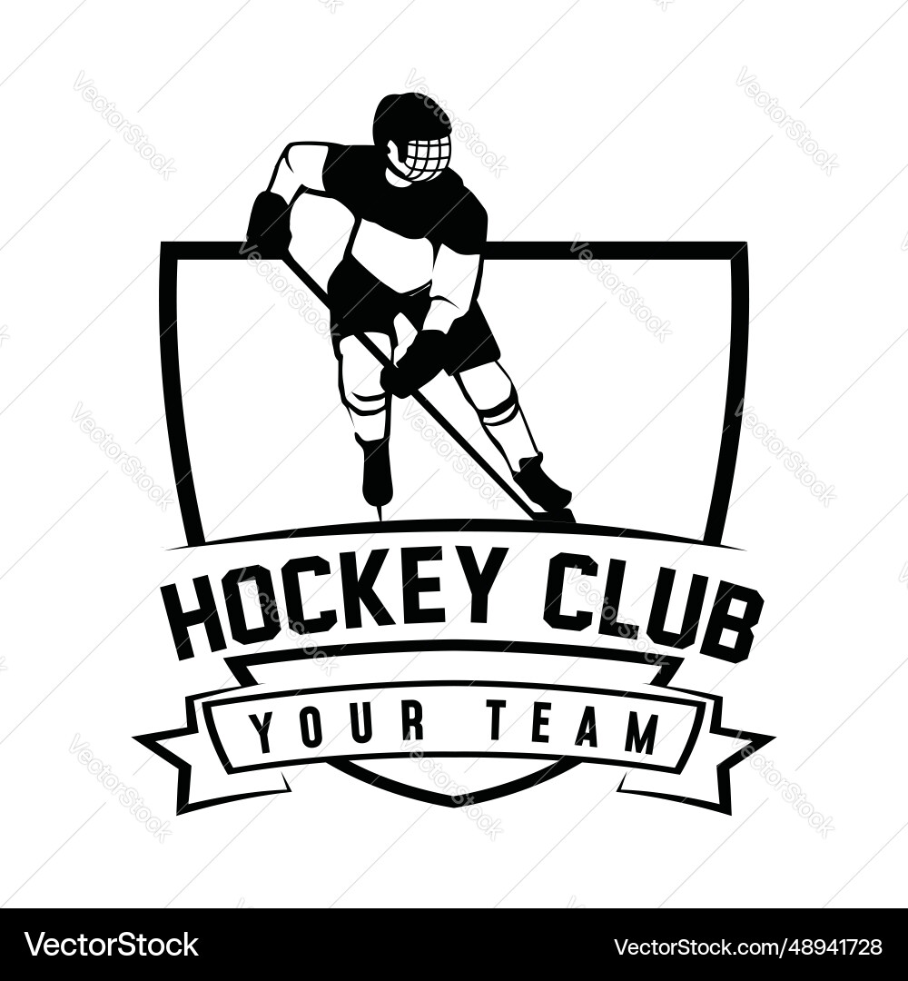 Ice hockey logo emblem player Royalty Free Vector Image