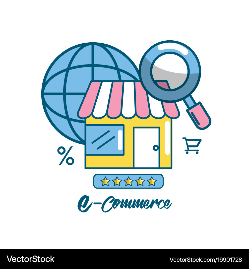 Marketing plan strategy with shopping online Vector Image