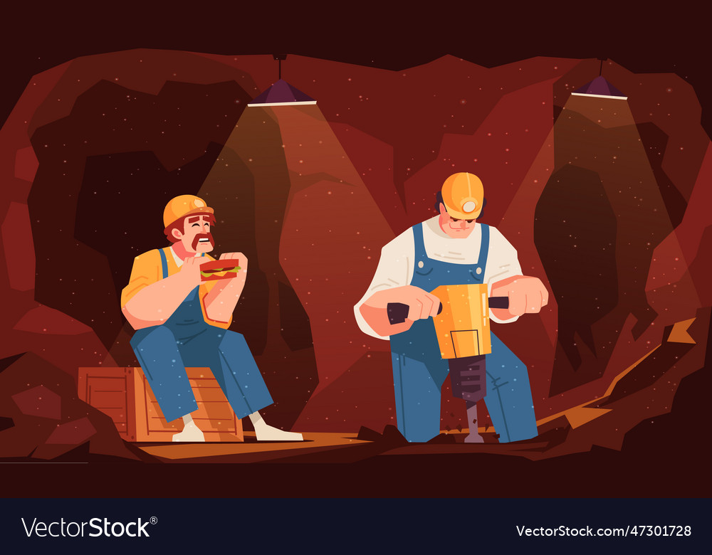 Mining colored concept Royalty Free Vector Image