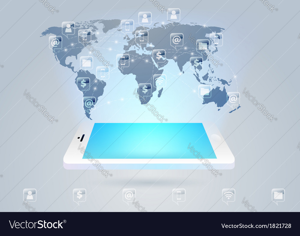 Modern communications - mobile background Vector Image