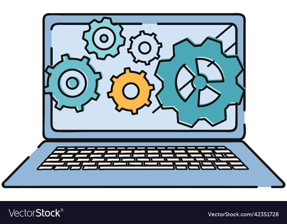 Technical support computer service gears Vector Image Technical support computer service gears Vector Image