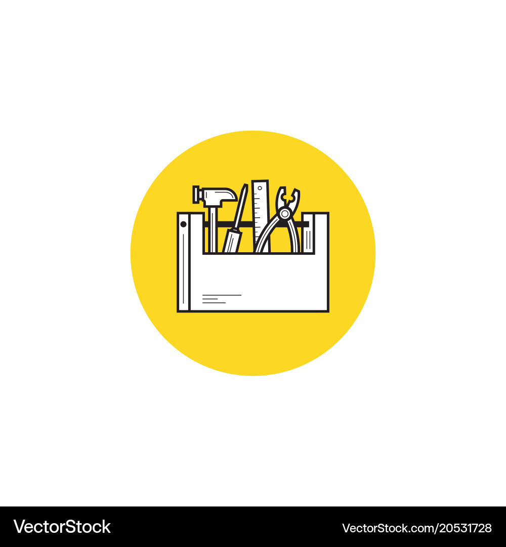 Toolbox with tools full of equipment flat style Vector Image