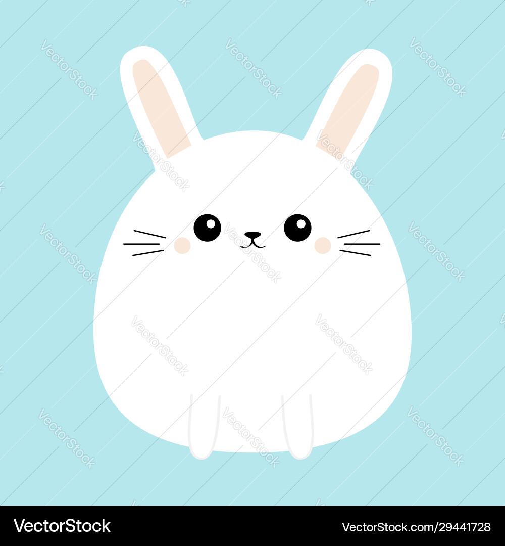 White bunny rabbit icon funny head face cute Vector Image