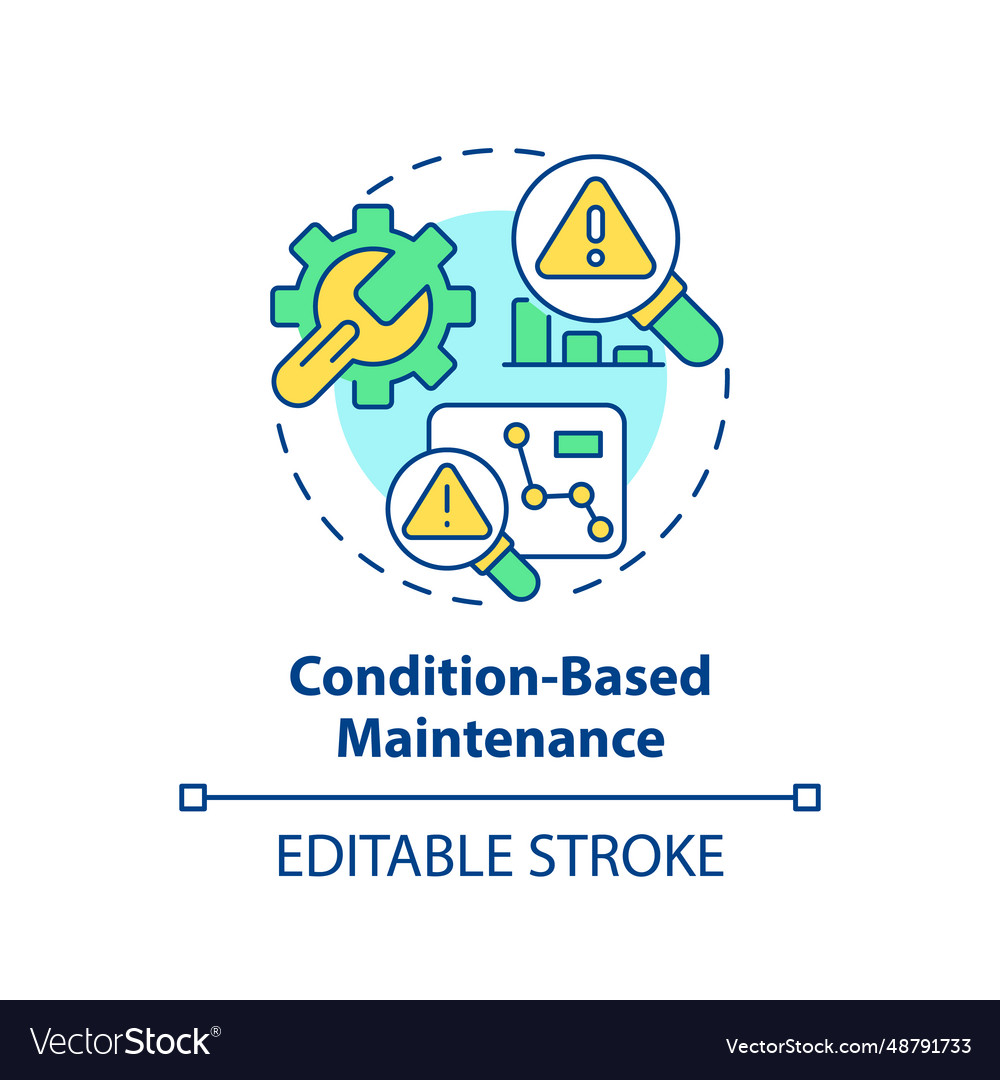 2d thin linear icon condition based maintenance Vector Image