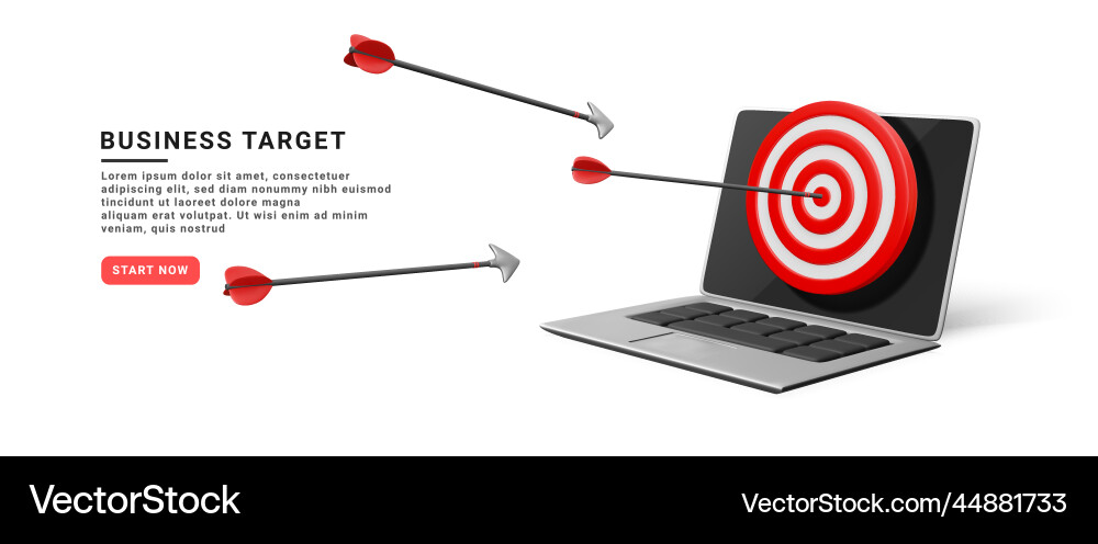 3d realistic start up banner with flying arrows Vector Image