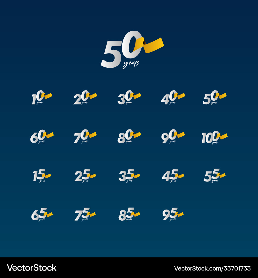 50 years anniversary celebration white blue Vector Image