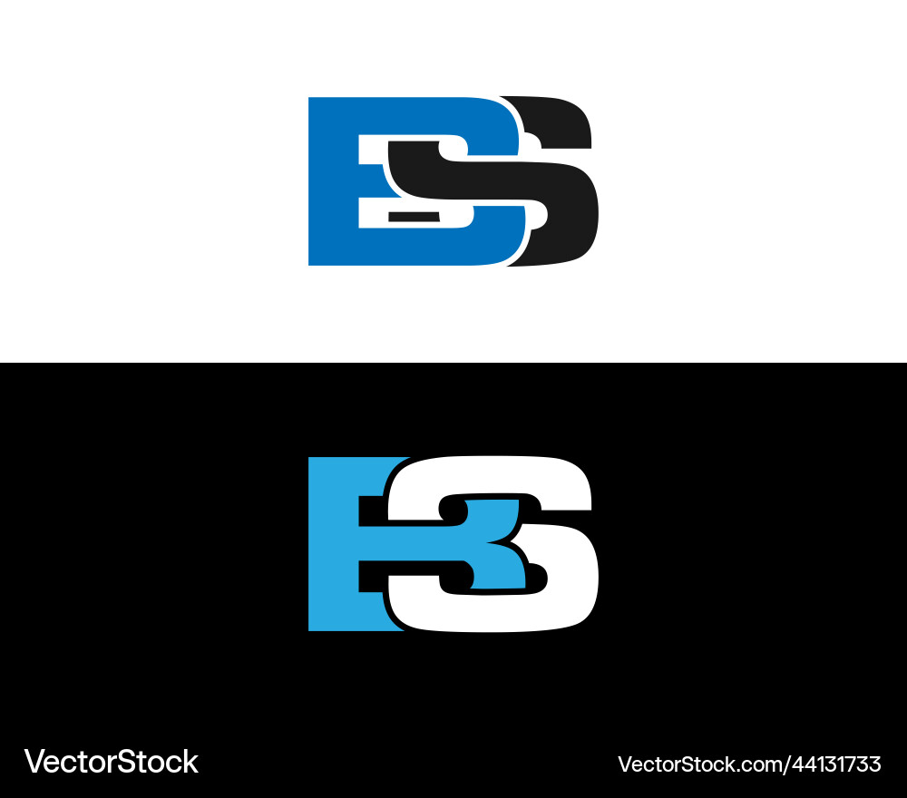 Alphabet bs and sb creative logo design Royalty Free Vector
