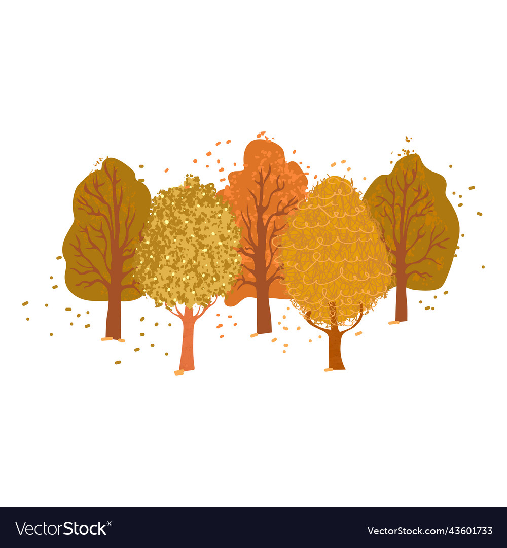 Autumn trees Royalty Free Vector Image - VectorStock