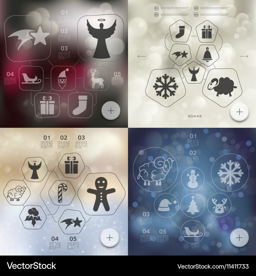 Christmas infographic with unfocused background Vector Image