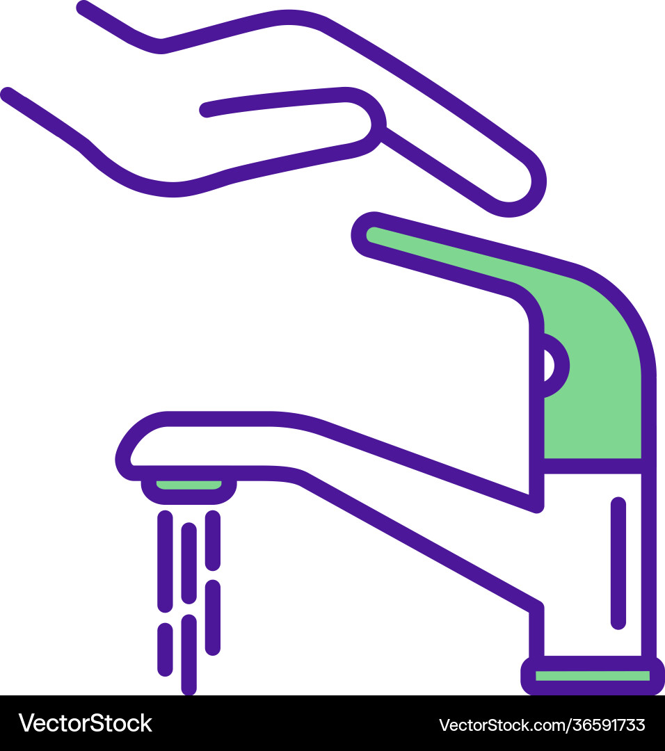 Closing tap rgb color icon Royalty Free Vector Image