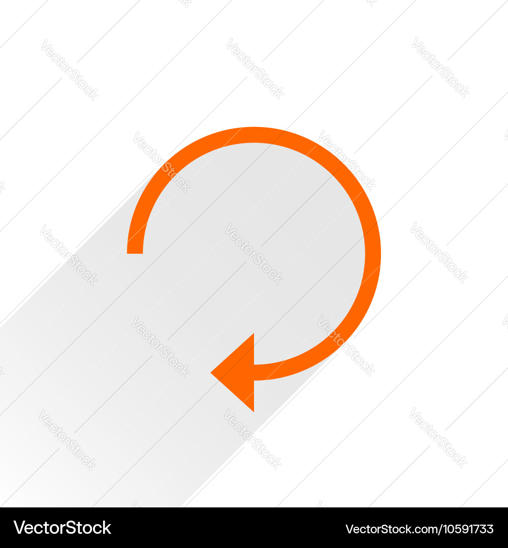 Flat orange arrow icon reset sign on white Vector Image