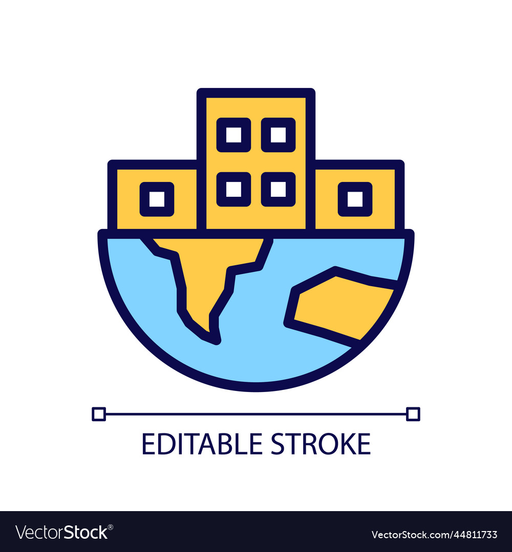 Global infrastructure pixel perfect rgb color icon