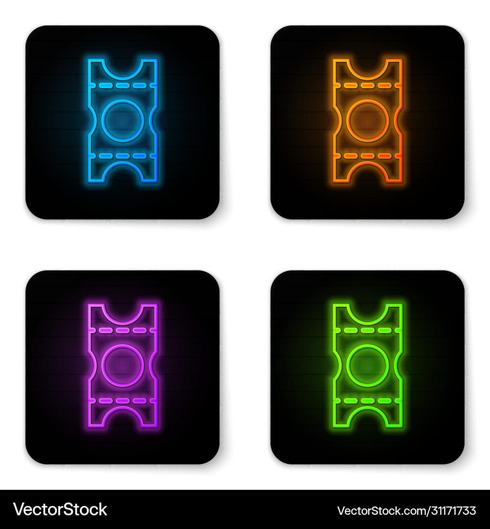 Glowing neon coupon icon isolated on white Vector Image