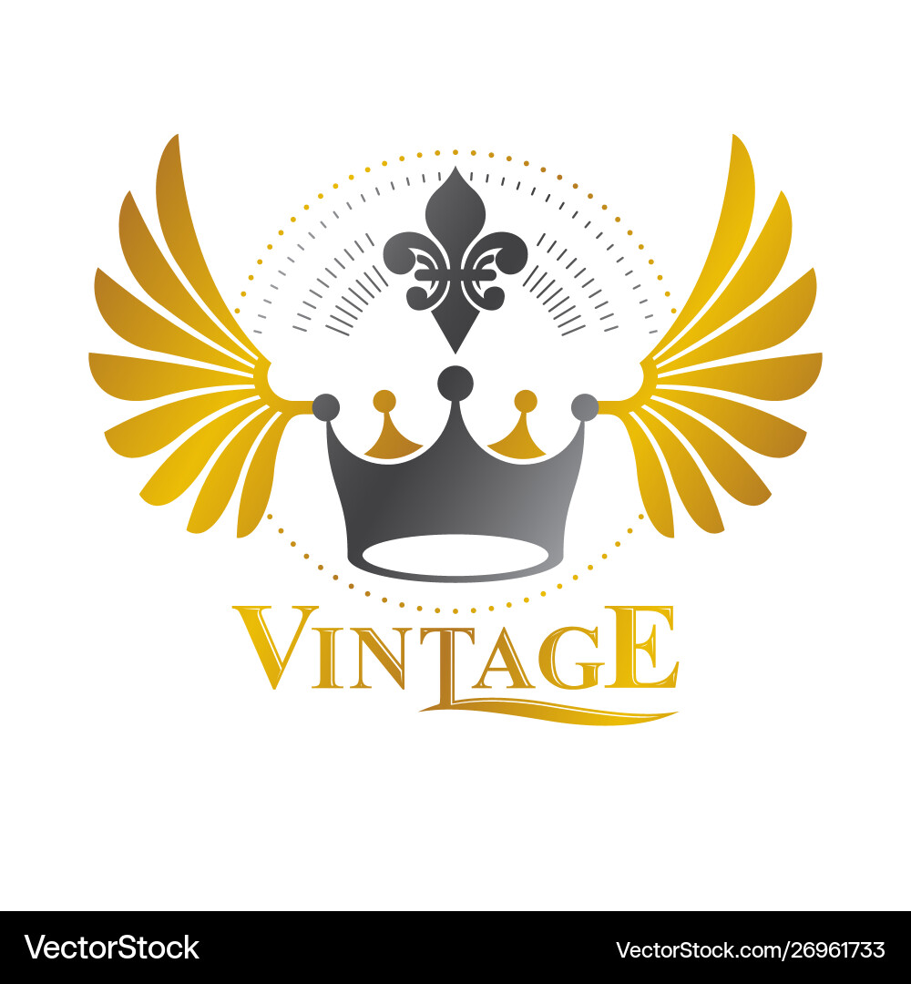 Imperial crown emblem heraldic coat arms Vector Image