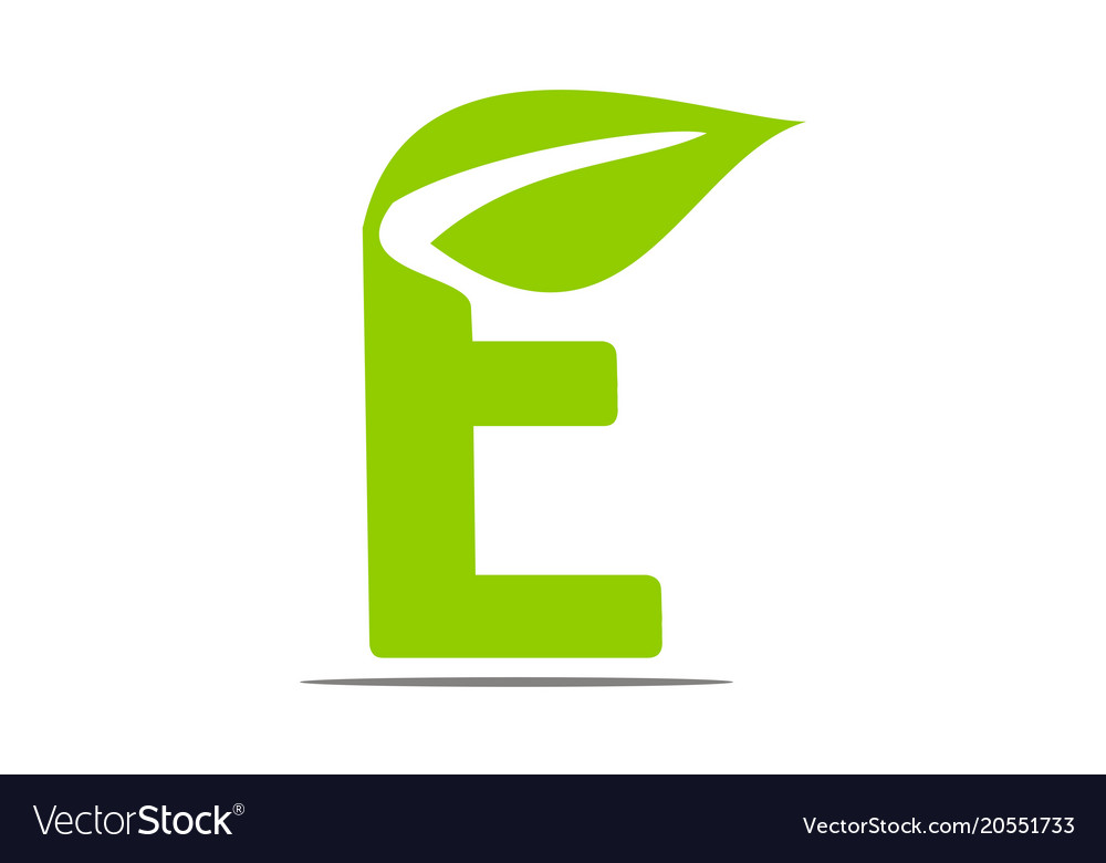 Letter e leaf Royalty Free Vector Image - VectorStock