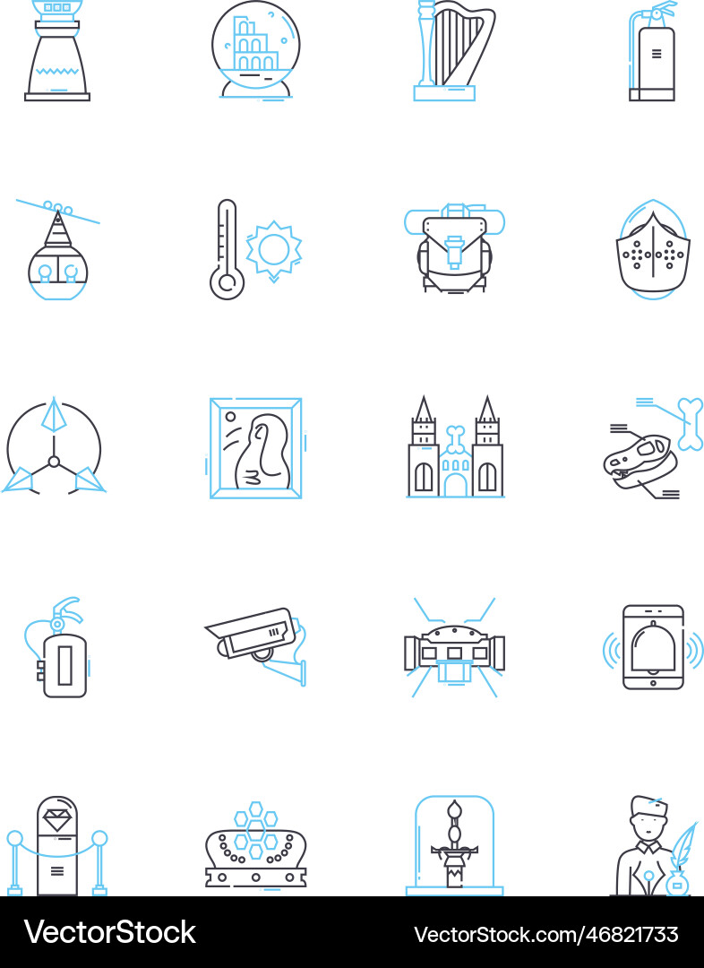 Religious ceremonies linear icons set baptism Vector Image