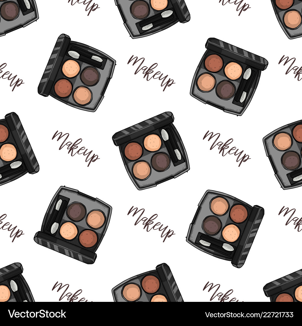 Seamless pattern of sketch set makeup products Vector Image