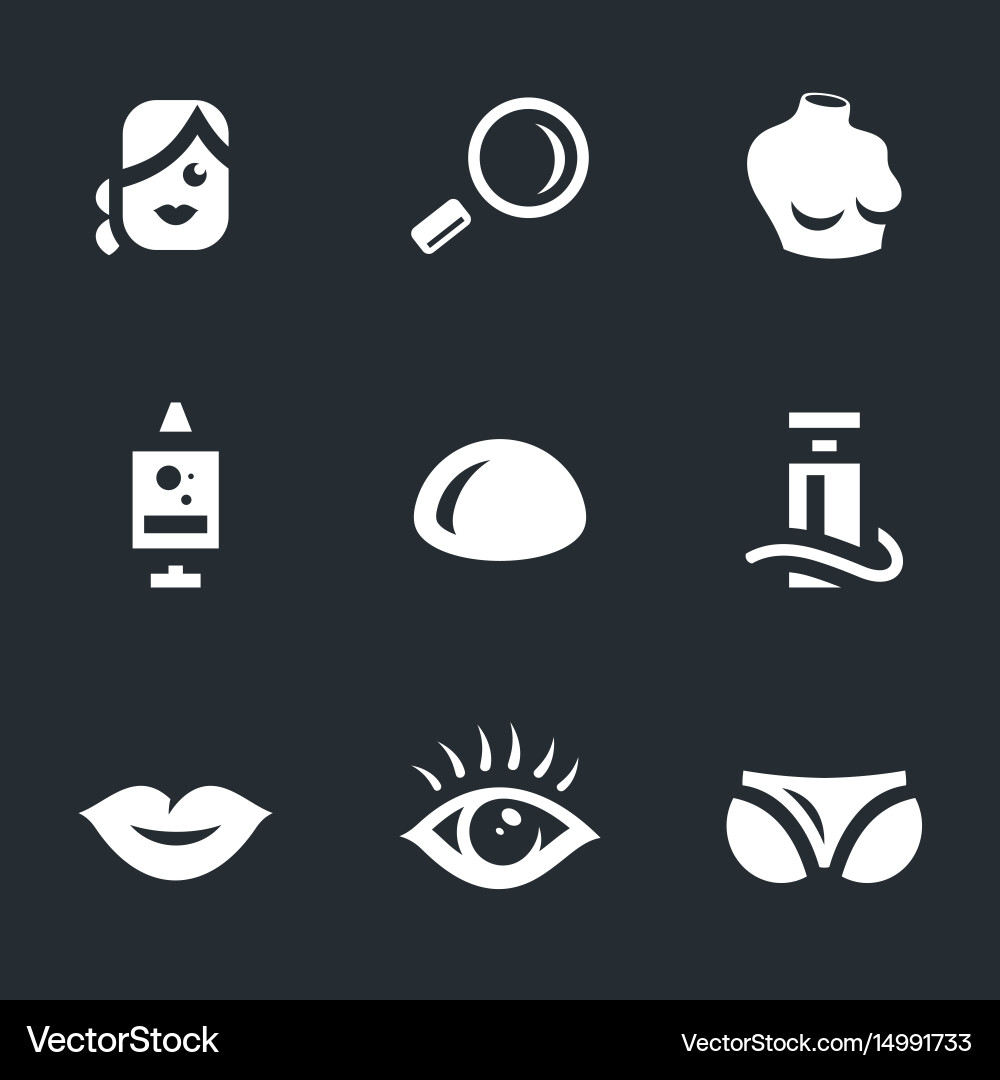 Set of plastic surgery icons Royalty Free Vector Image