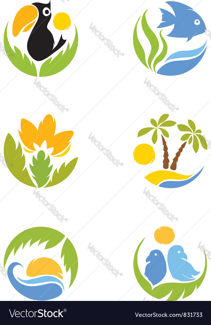 Set - tropics Royalty Free Vector Image - VectorStock