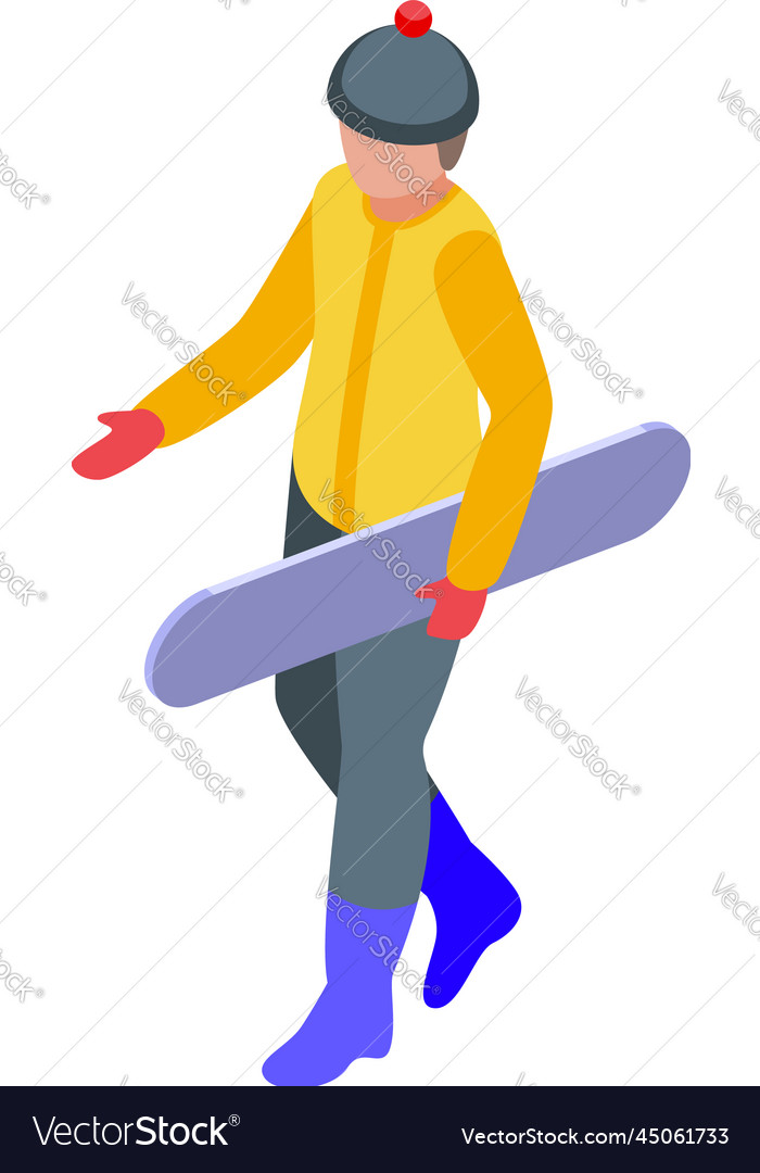 Winter snowboarding icon isometric active Vector Image