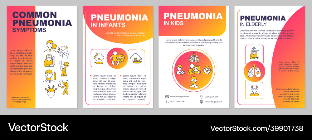Common pneumonia signs brochure template Vector Image