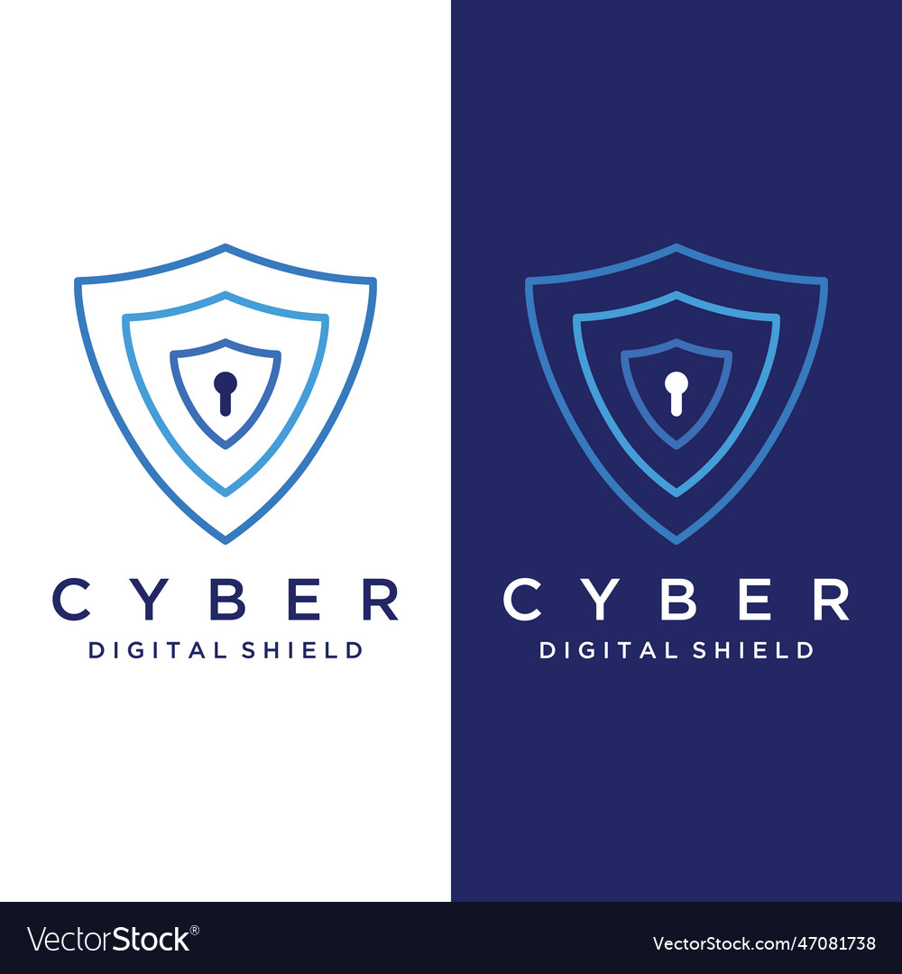 Creative technology digital cyber security logo Vector Image Creative technology digital cyber security logo Vector Image