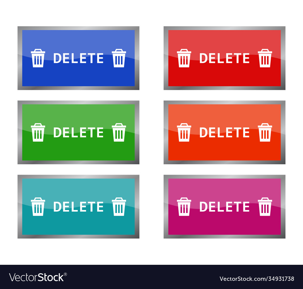 Delete button isometric in on white background Vector Image