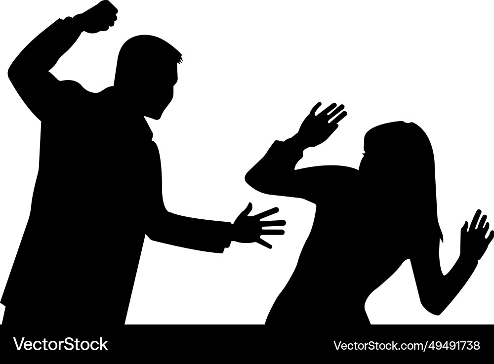 Domestic violence icon quarrel between man Vector Image